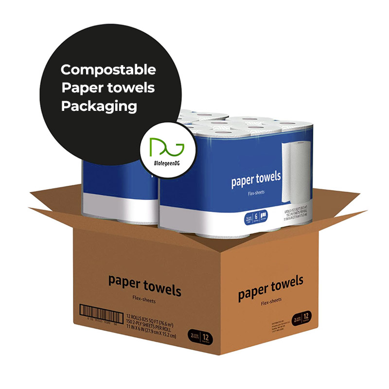 Compostable Kitchen Paper Towels Roll Packaging Bag - Buy Compostable ...
